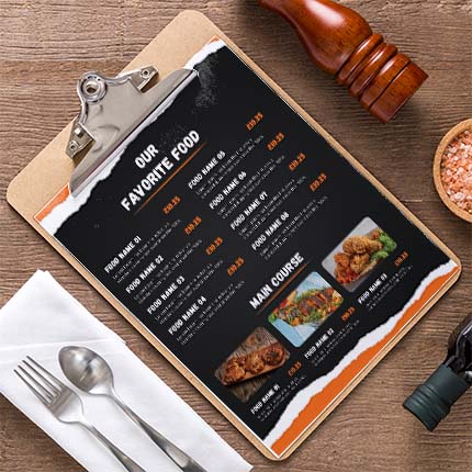Flat Restaurant Menu - Spicy Print By Zoraiz